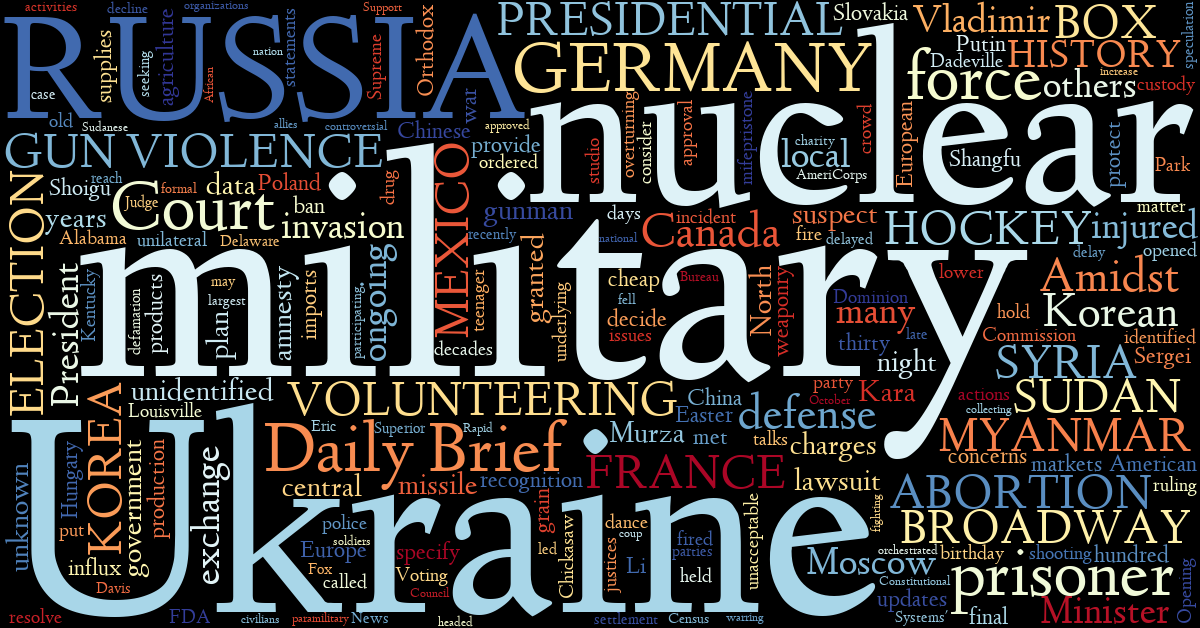 The Daily Brief news summary for Monday, April 17, 2023