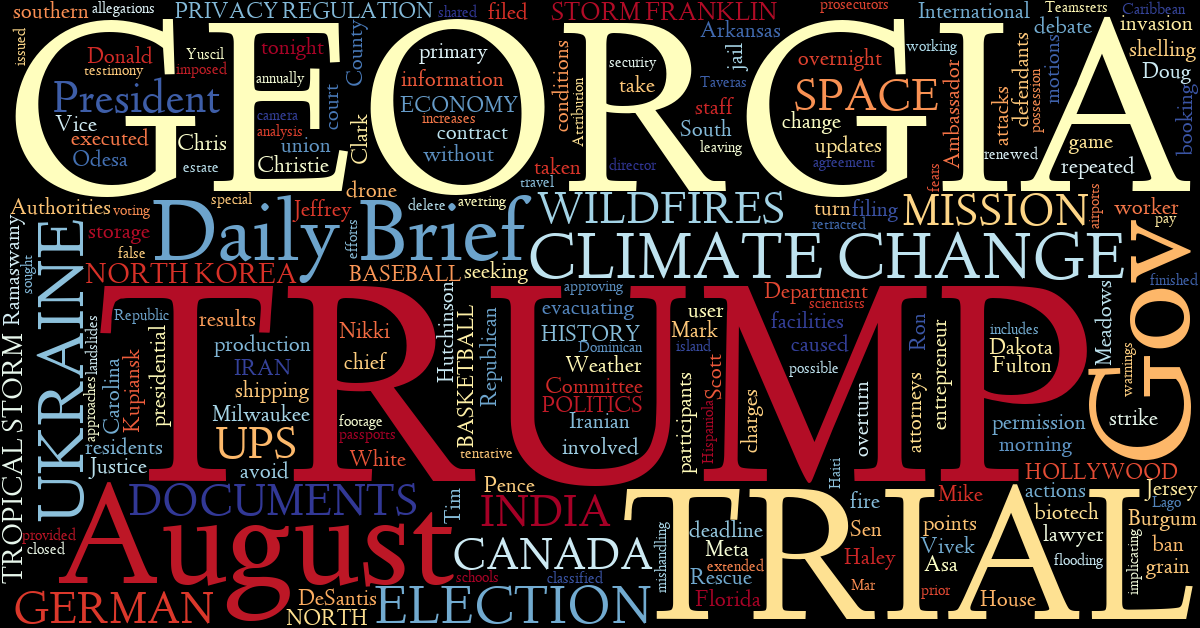 The Daily Brief news summary for Wednesday, August 23, 2023