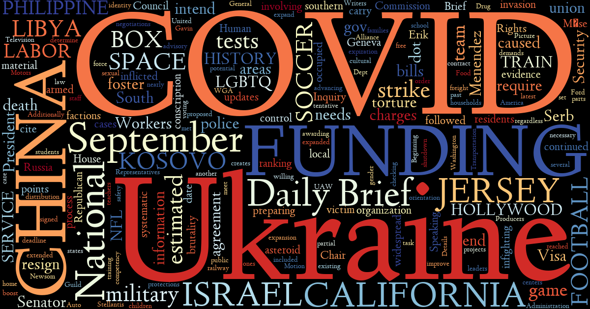 The Daily Brief news summary for Monday, September 25, 2023